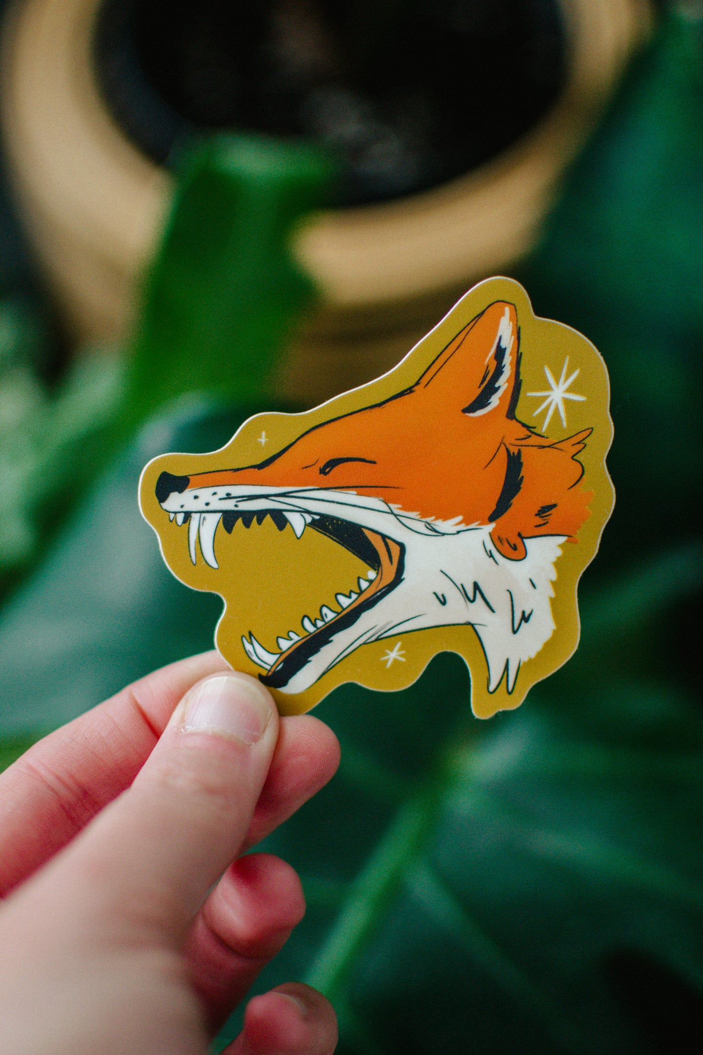 Angry Fox Sticker | Wildlife Forest Animals Vinyl Sticker – Brush and Bird